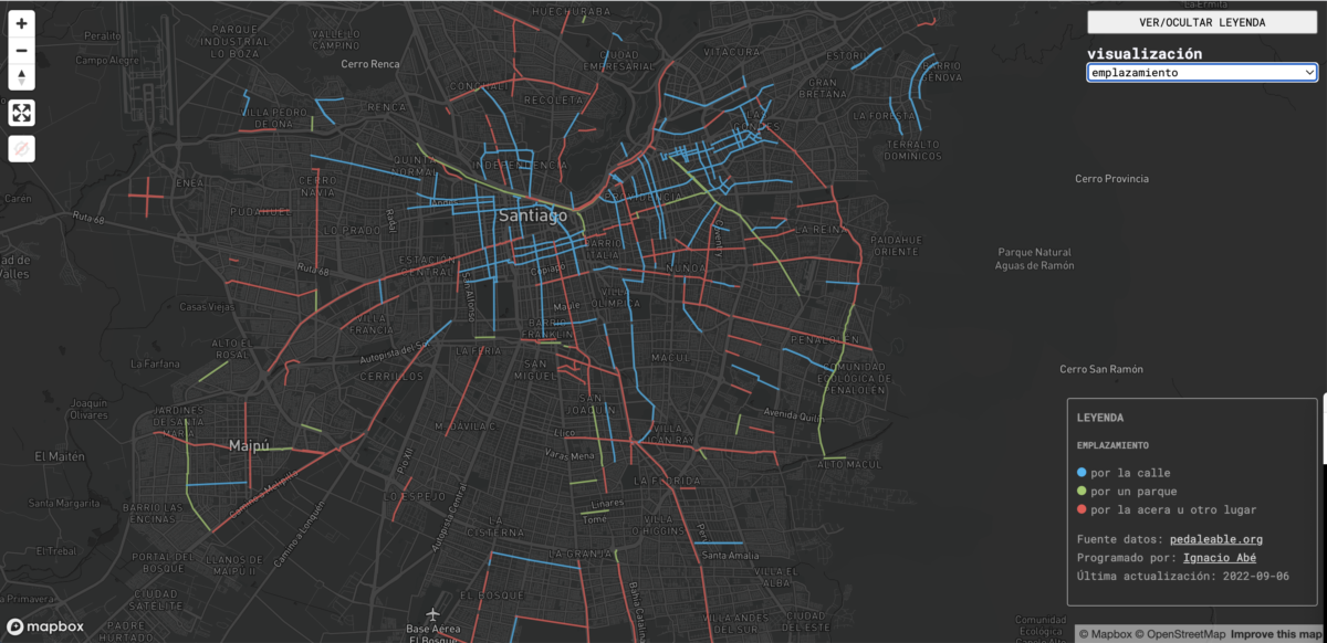 Mapa ciclovías Santiago – Corporación Pedaleable